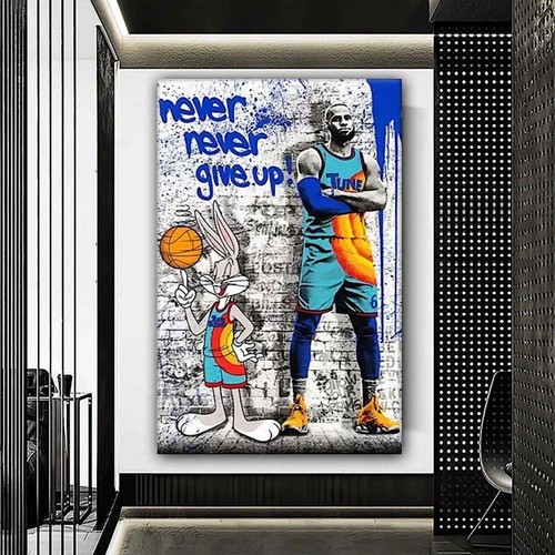 BANKSY MICHAEL JORDAN COLOURFUL GRAFFITI MODERN,CANVAS WALL ART PICTURE ...