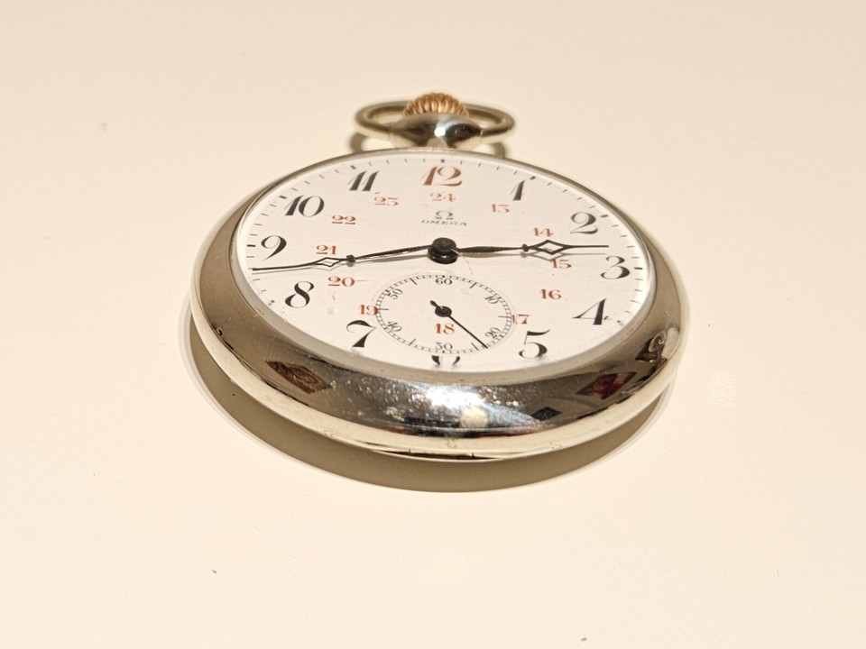 ANTIQUE RARE WW1 12 AND 24 DIAL OPEN FACE MEN'S POCKET MECHANCIAL WATCH ...