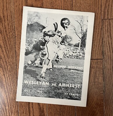 Vintage 1960 NESCAC College Football Game Program - Wesleyan / Amherst ...