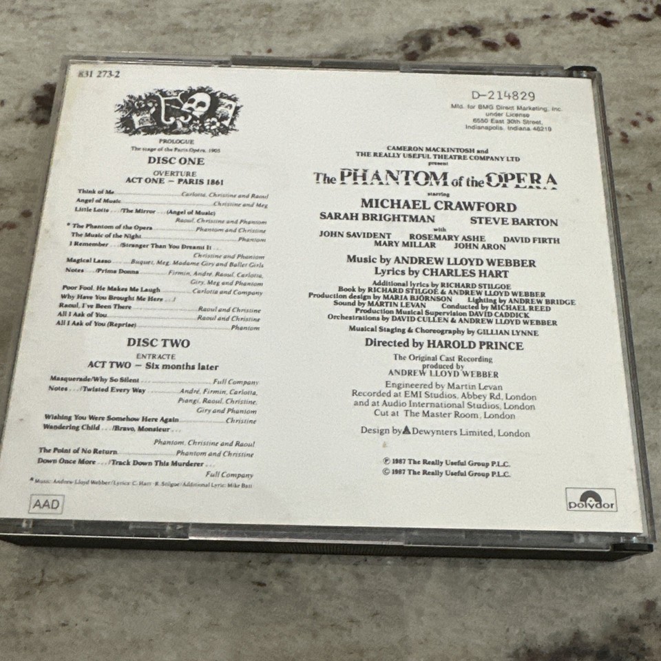 The Phantom Of The Opera (1986 Original London Cast) Music CD Set | eBay