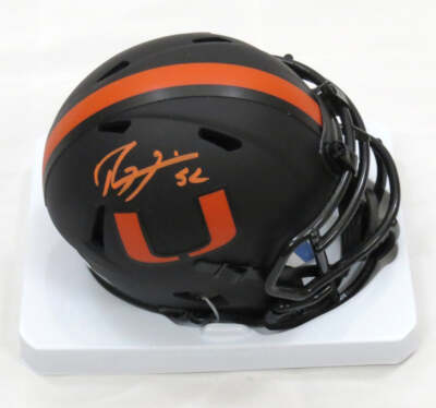 Ray Lewis Autographed University of Miami UM Riddell Eclipse Mini ...