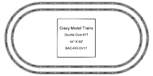 Bachmann E-Z Track HO Scale Double Oval #17 Basic Train Track Set - 44 ...