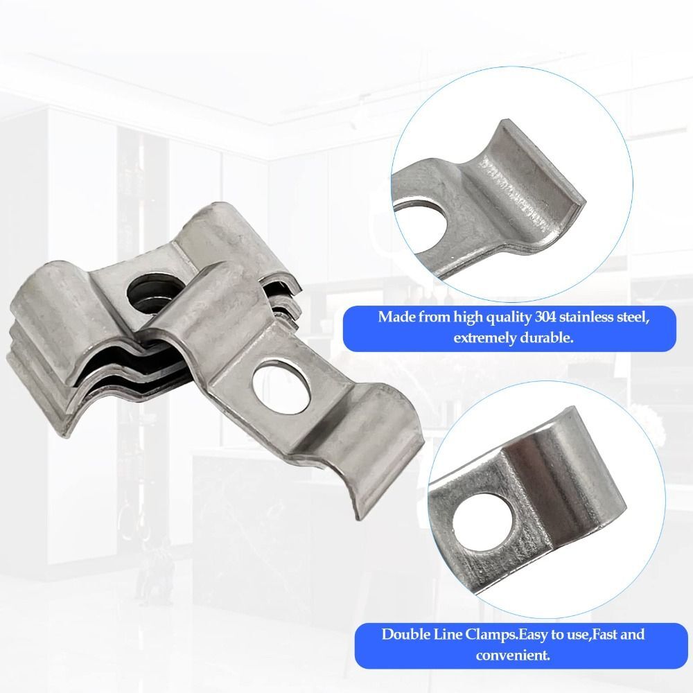 10 Set Stainless Steel Fuel Lines Clips Hose Clamp Brake Fuel Lines and ...