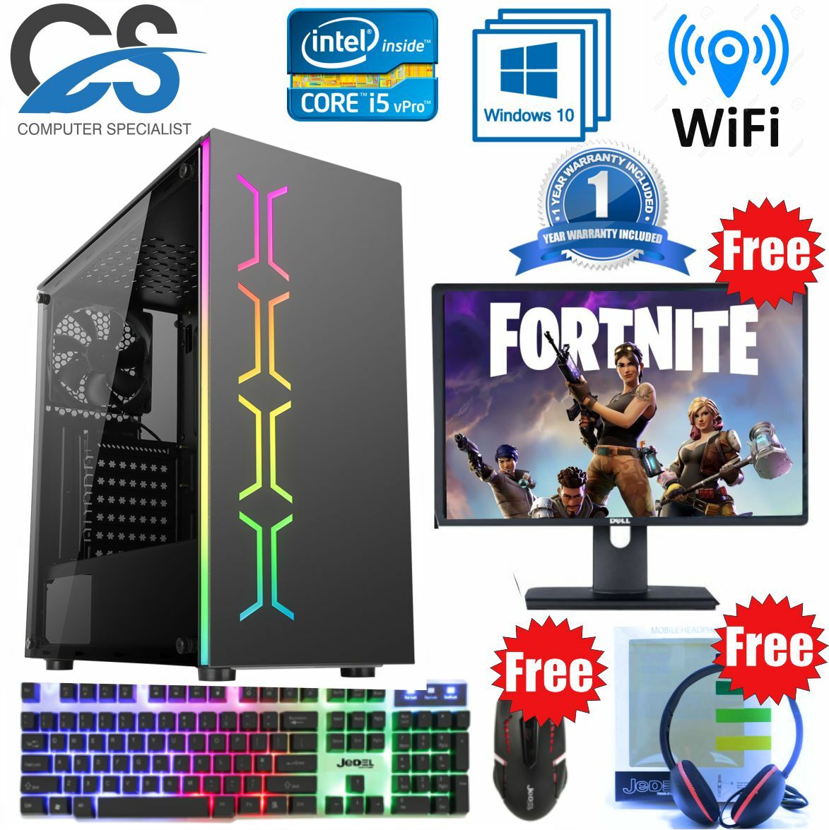 Intel Core i5 Gaming PC Computer Bundle 16GB RAM 1TB HDD GT 730 Windows ...