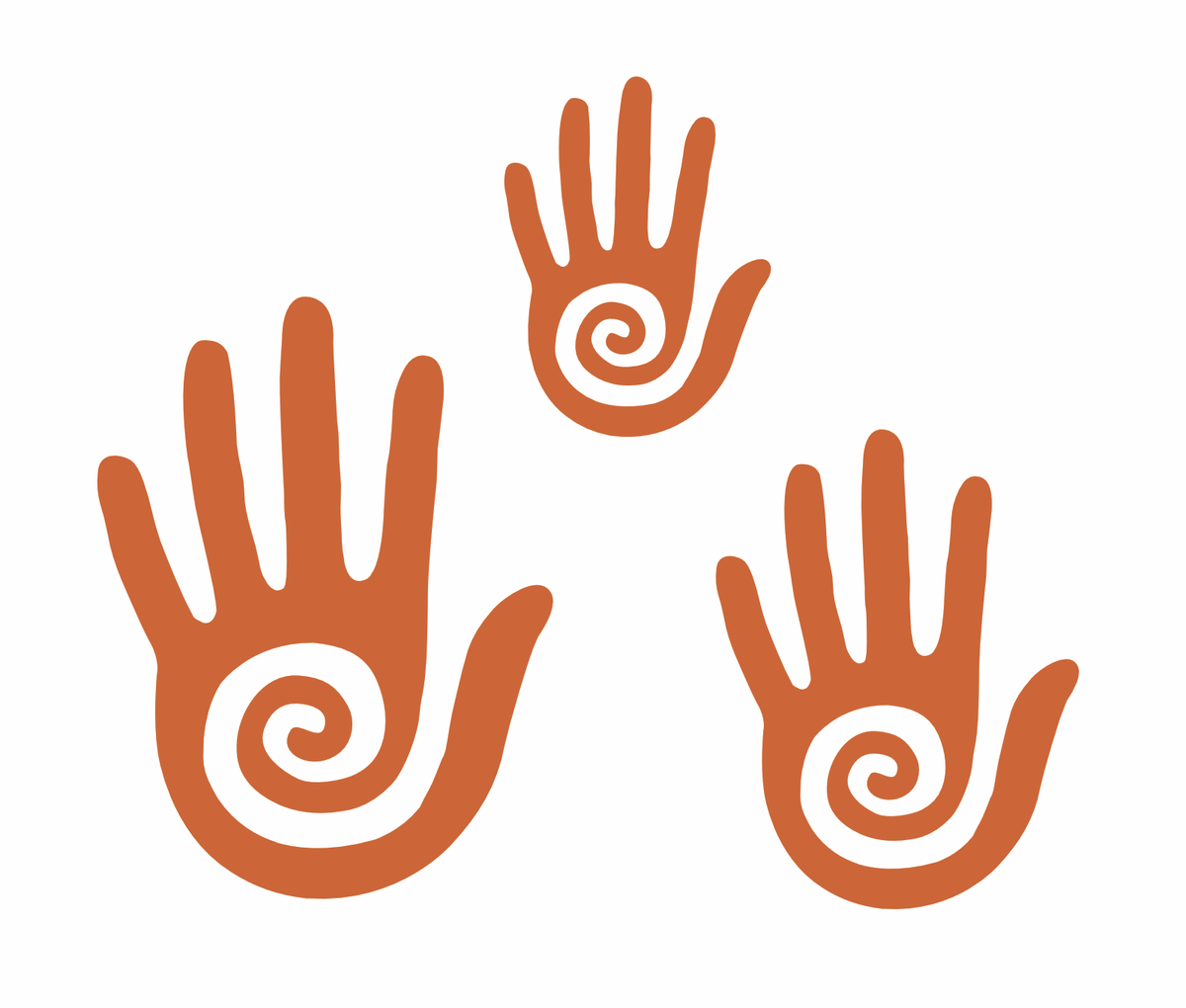 Healing Hand Symbol Healing Hand 2"x2" Ceramic Handmade Tile | 2 Inch