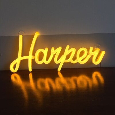 32"x14.2" Harper Custom Surname Baby Name Boy Girl Flex LED Neon Sign ...