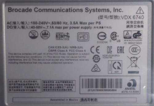 New Brocade VDX 6740 EM-VDX6740-24-R 48x 10GbE SFP 4x 40Gb QSFP Switch ...