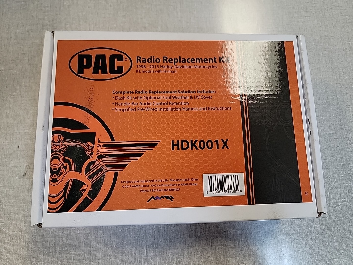 PAC HDK001X Set 1din Radio Retrofit Cover for Harley-davidson FL for ...