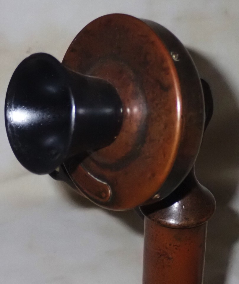 ANTIQUE ROYCROFT ARTS CRAFTS COPPER CANDLESTICK TELEPHONE STICKLEY DIRK ...