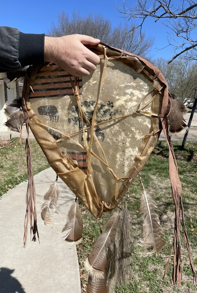 Native American Hide Shield with Sinew Straps | eBay