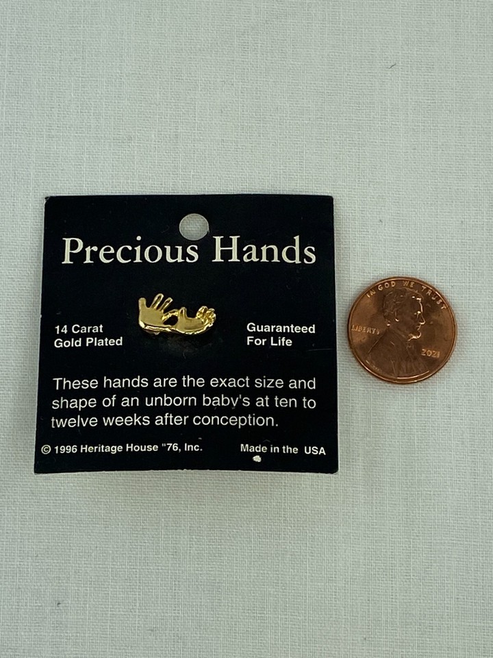 Precious Hands 14K Gold Plated Pro-Life Symbol USA Pin X01 | eBay