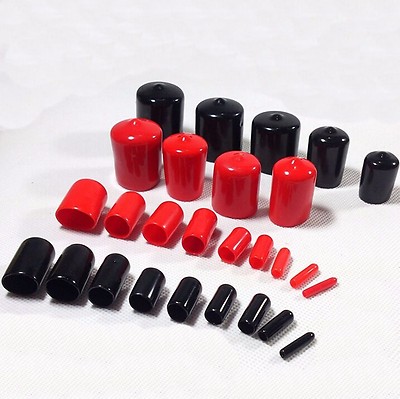 100pcs 2mm To 27mm PVC Rubber Screw Cylinder Cap Sheath Protect Casing ...