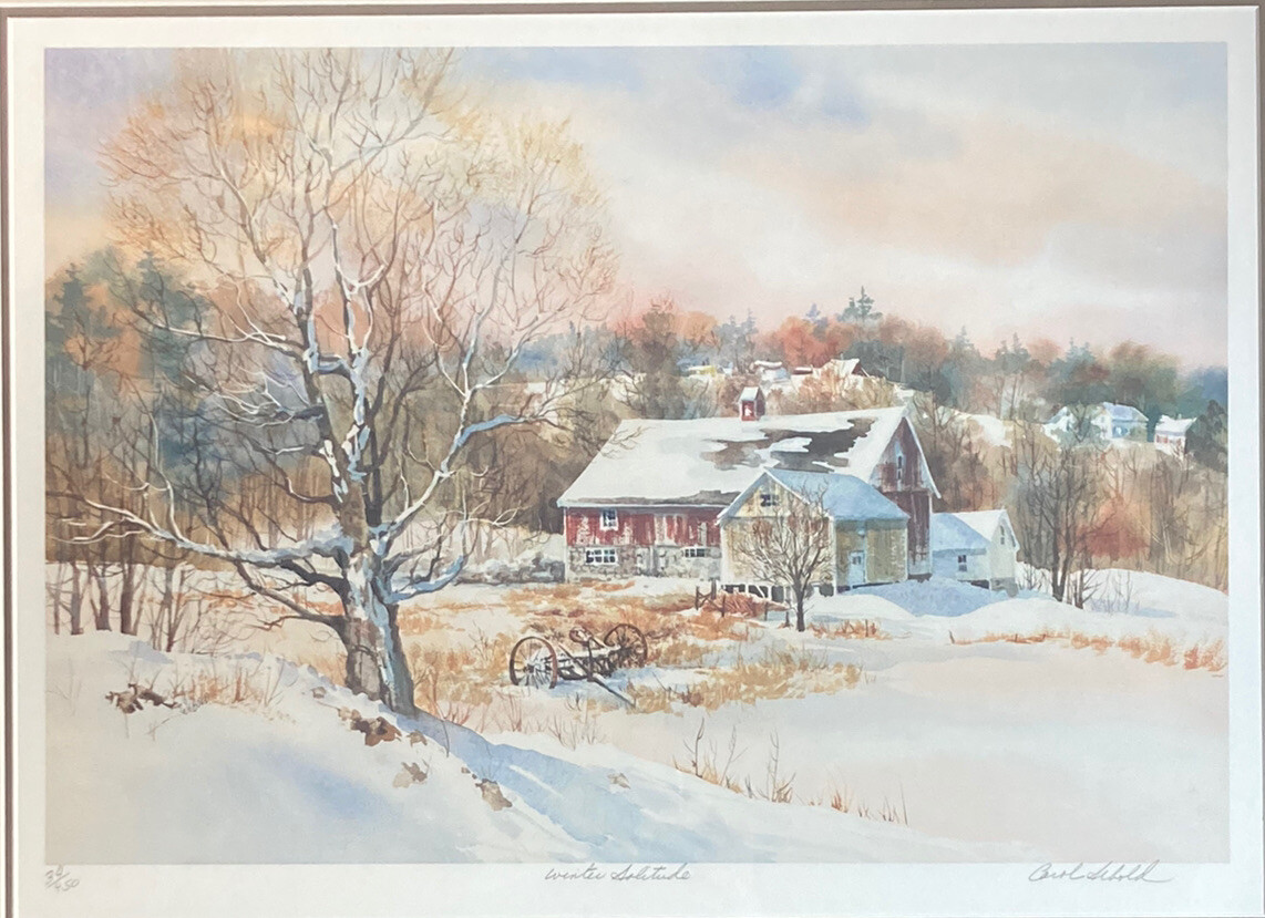 Carol Sebold Winter Solitude Maine Signed Ltd Ed Framed Matted Art ...