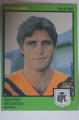 NRL Rugby League Vintage 1982 Scanlens Card Balmain Tigers Wayne Wigham ...