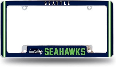 Seattle Seahawks Metal License Plate Frame Chrome Tag Cover Alternate ...