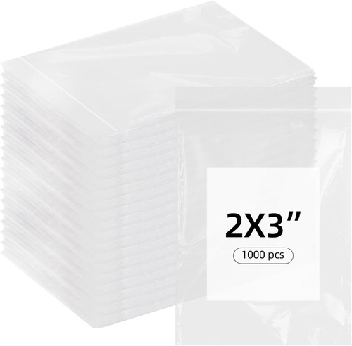 1000 PCS Small Plastic Bags, 2x3 Inch Mini Zip Baggies Resealable ...