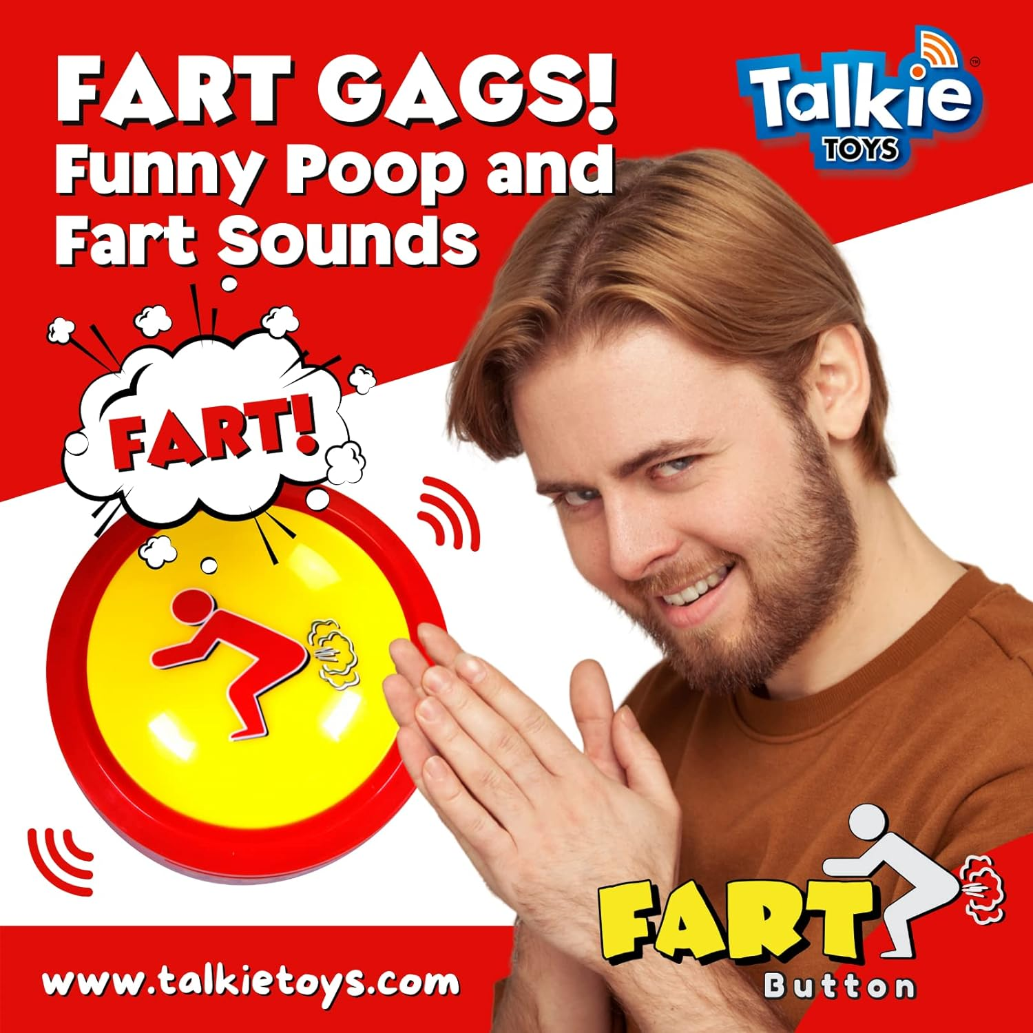 Fart Button – 20 Funny Fart Sounds - Hilarious Talking Toy for Fart ...