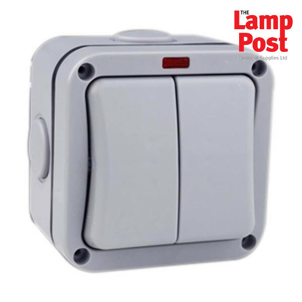 Deligo DWPL22 - 2 Gang 2 Way Outdoor Weatherproof Waterproof Double ...