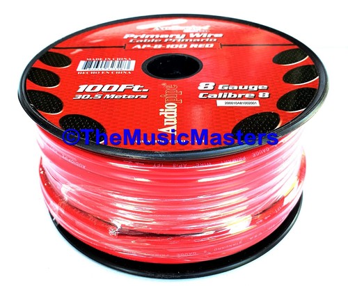 8 Gauge 100ft Red Auto PRIMARY WIRE 12V Auto Wiring Car Power Remote ...