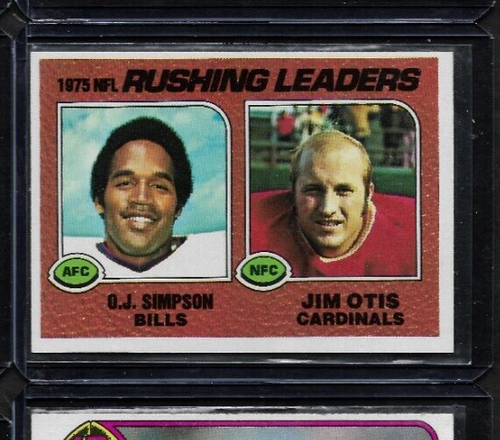 1976 TOPPS FOOTBALL 1975 NFL RUSHING LEADERS #203 HIGH GRADE NM CARD OJ ...