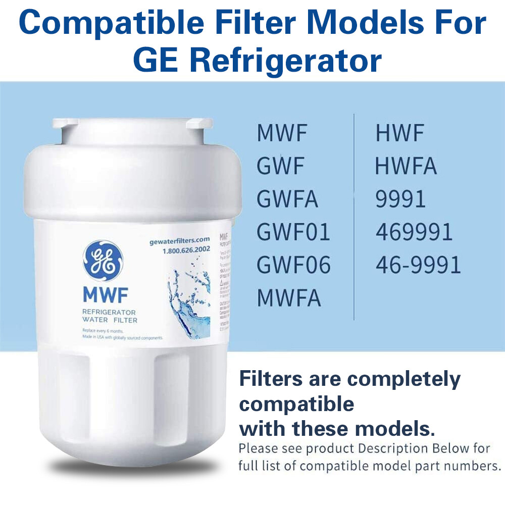 GE General Electric MWF refrigerator water filter, compatible with GWFA ...