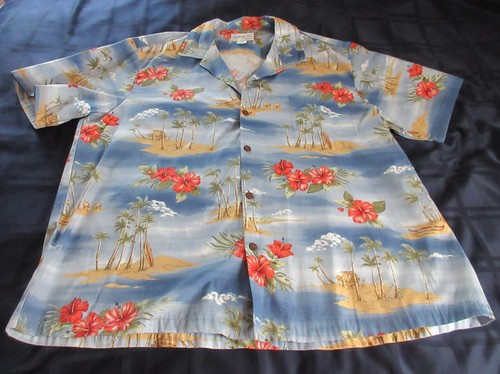 Bishop St Hawaiian Shirt 3XL Outrigger Tiki Hut Surf Board Hibiscus ...