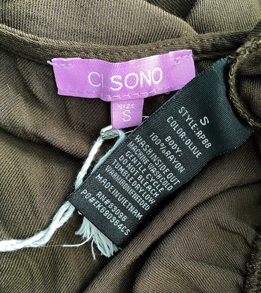 NEW! Ci Sono Olive Green Sleeveless Button Jumpsuit w/ Pockets, Elastic ...