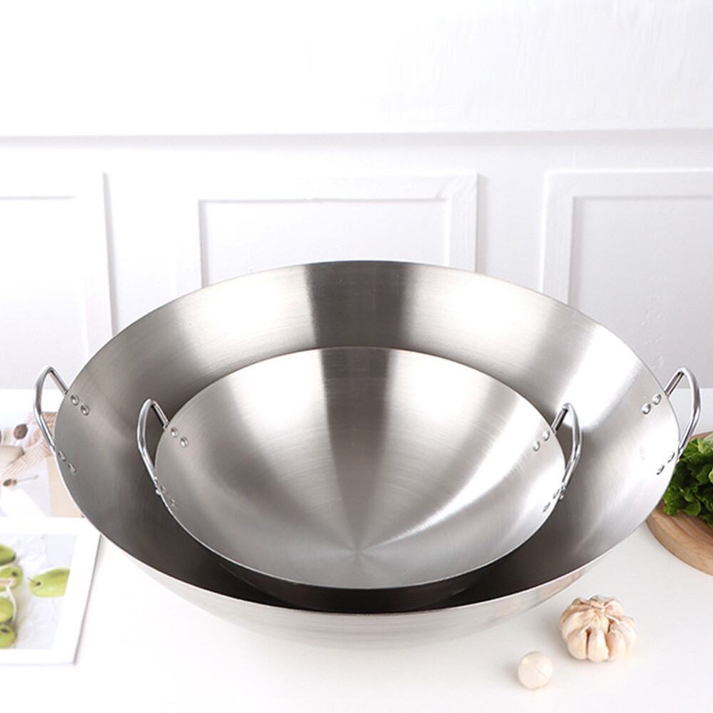 paellera stainless steel wok pan Wok Pan Non- Stick Wok Round | eBay