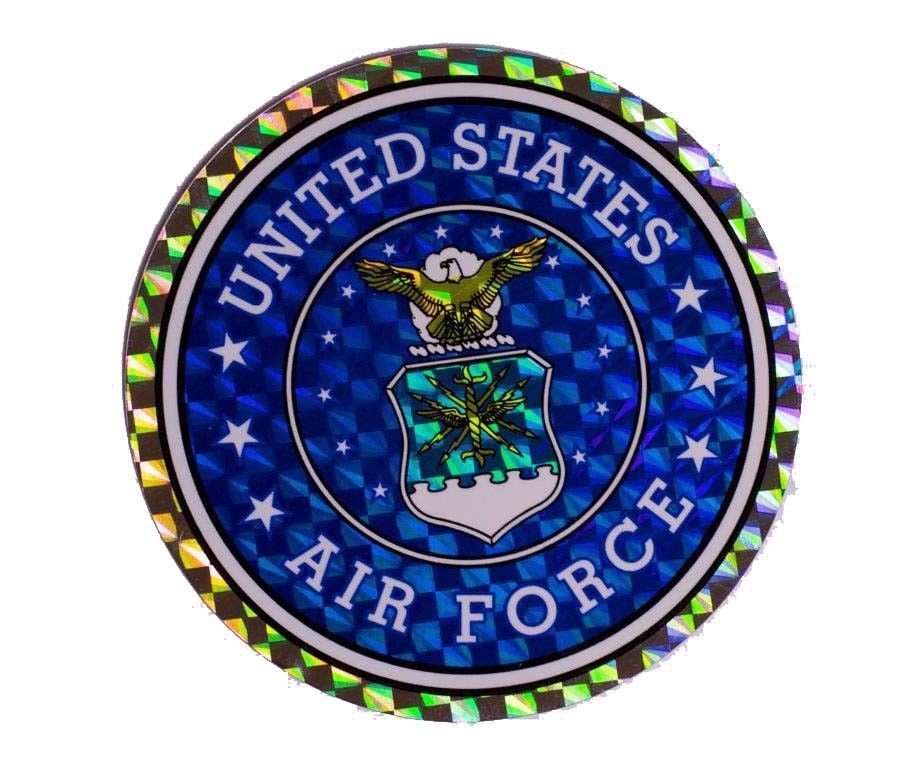 USAF United States Air Force Emblem Reflective Round Decal Bumper ...