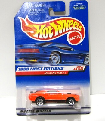 hot wheels 1998 First Editions Mustang Mach 1 Bright Neon Orange VHTF ...
