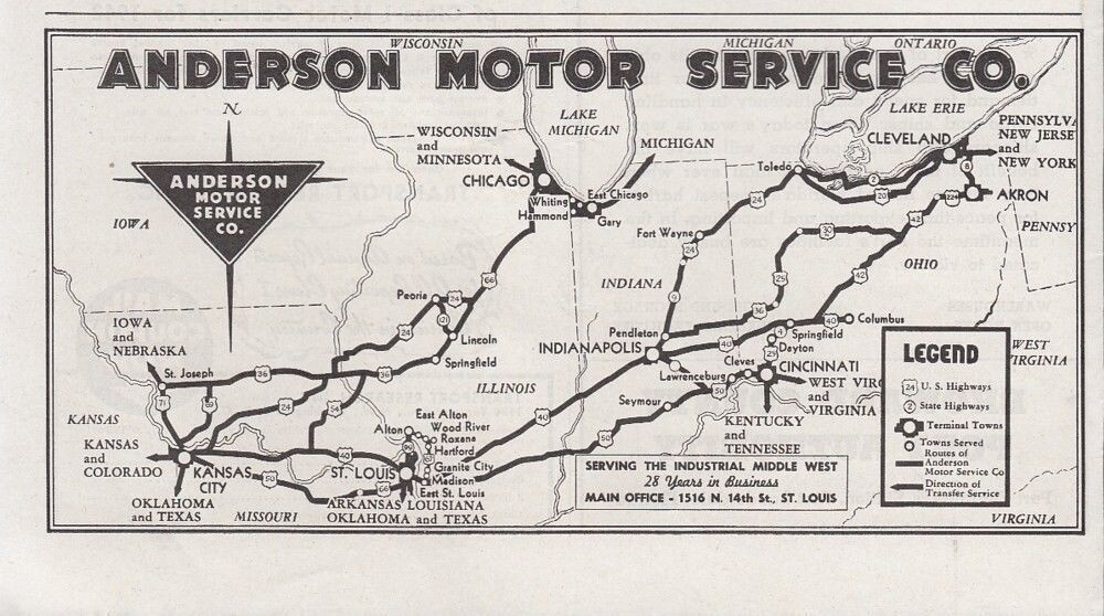 1944 Anderson Motor Service Co St Louis MO Ad Serving the Industrial ...
