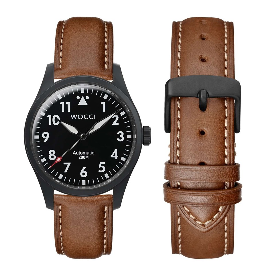 WOCCI Vintage Leather Watch Band 14 15 16 17 18 19 20 21 22 23 24mm ...