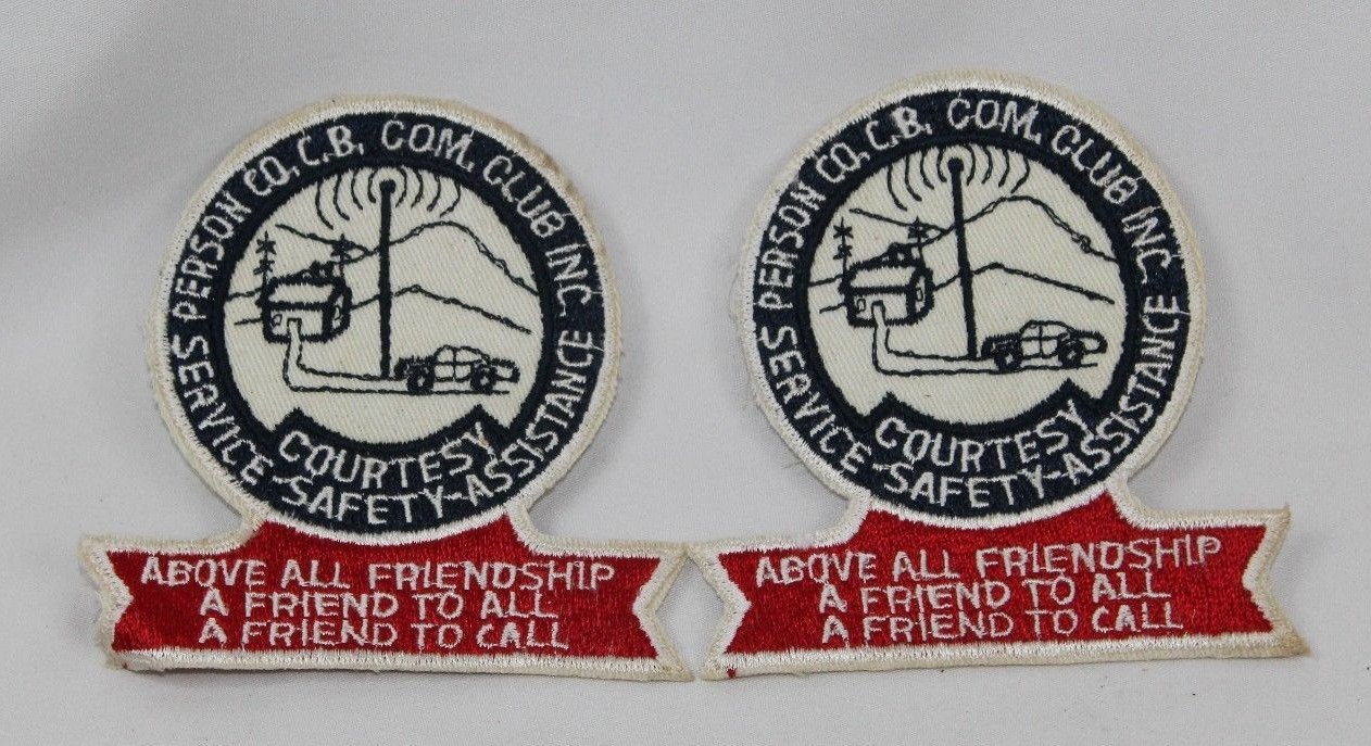 Vintage Lot of 2 CB Radio Club Patches from Person County North ...