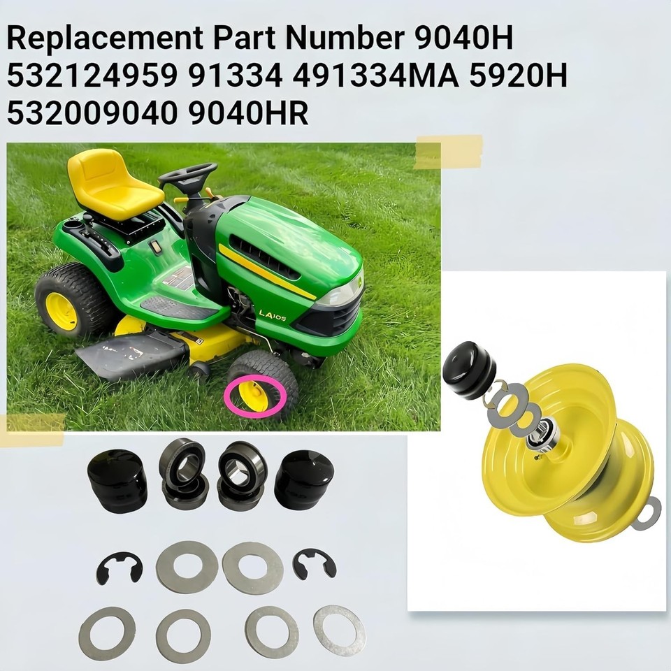4PCS Lawn Mower Front Wheel Bushing to Bearing Conversion Kit Replaces ...
