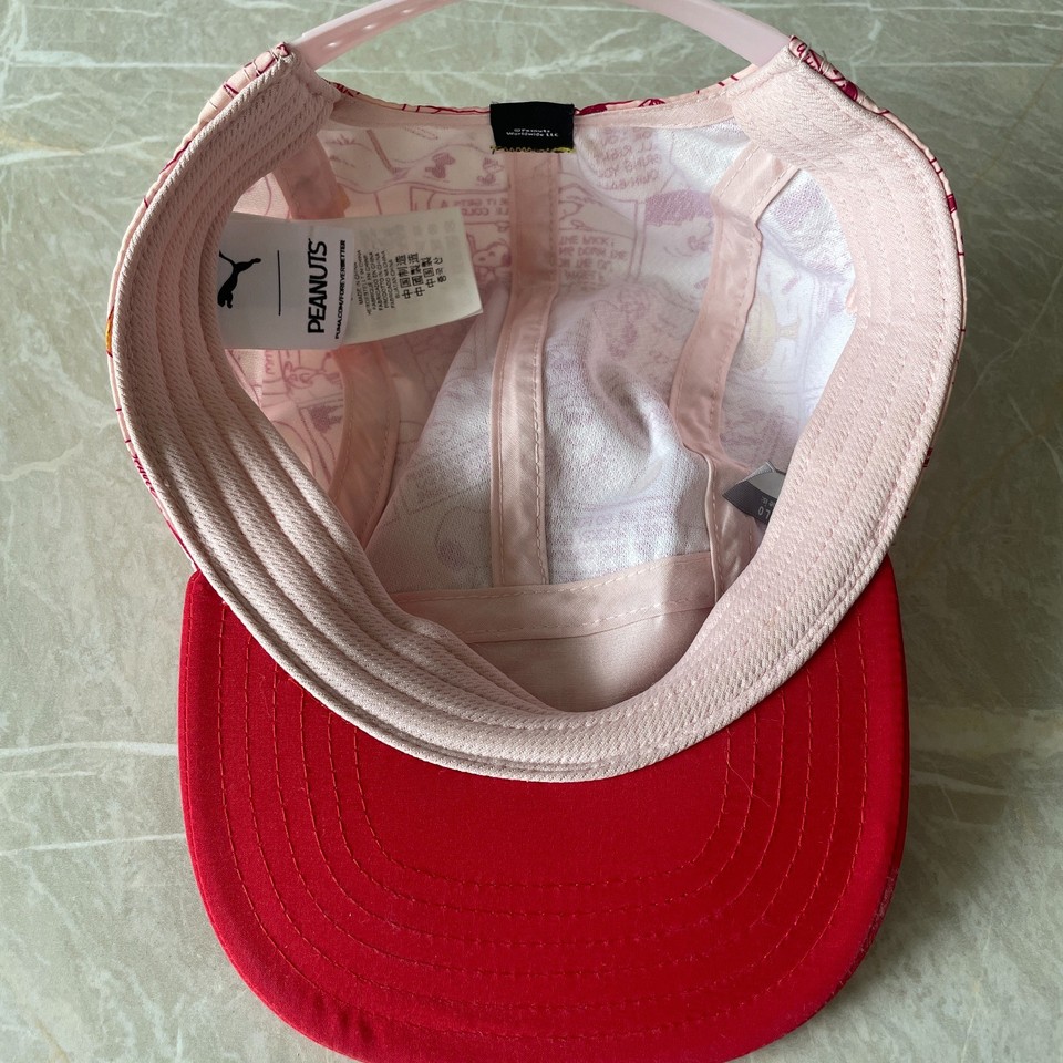 PUMA x PEANUTS Snoopy 5 Panel Kids' Cap Hat Snap Back Red Sports Soccer ...