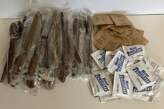 Genuine US MRE Brown Plastic Spoons Eating Utensil Camping Survival for ...