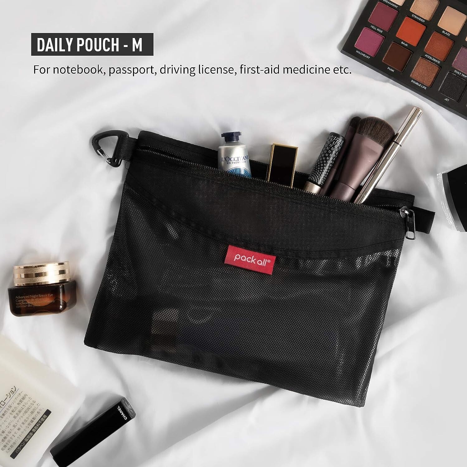Pack All Daily Pouch Zipper Travel Case Black 26x19cm PA-12132-1 | eBay