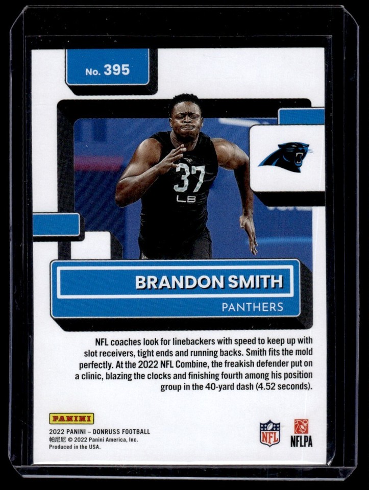 2022 Donruss Rated Rookies Autographs Brandon Smith Auto Carolina ...