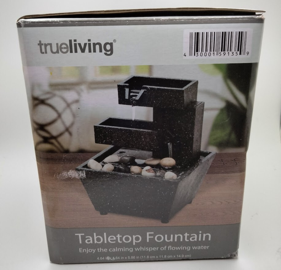 Tabletop Fountain 3 Tier Stone Falls True Living Calming Water Flow | eBay