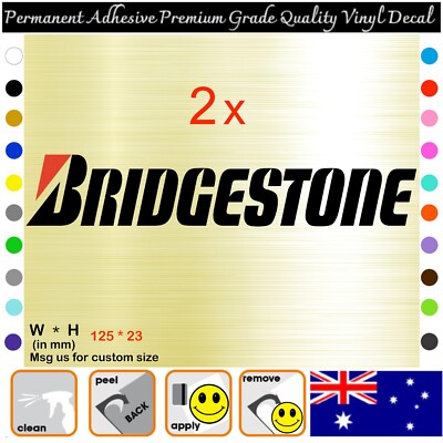 2x Bridgestone 125mm width - Adhesive Vinyl Decal Sticker Window Car ...