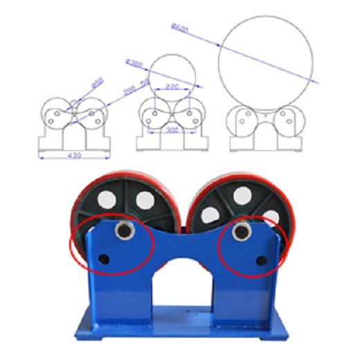 110V Tank Turning Welding Rolls Holder 2200LBS Pipe Tank Turning ...