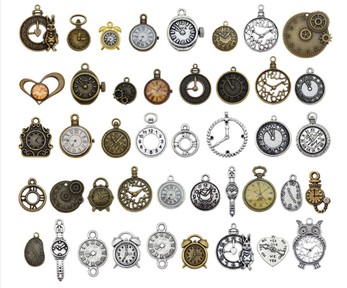 Clock Watch Face Charms Alloy Necklace Pendant Finding Jewelry Making ...