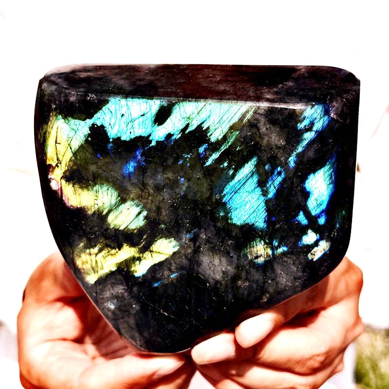 2.86LB Natural Labrador flash moonstone quartz crystal mineral ...