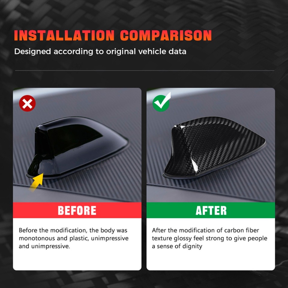 Carbon Fiber Shark Fin Antenna Cover Cap For Toyota GR Corolla/GR Yaris ...