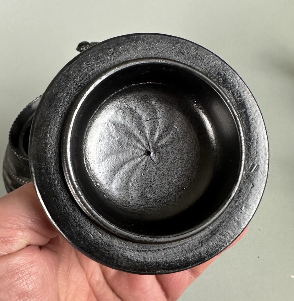 Black Basalt / Shining Black Early 19thC Teapot c1830. Bird Spout Eagle ...