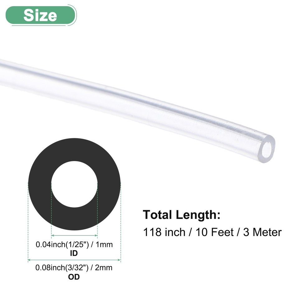 3 Meter Silicone Tubing, 1x2mm(IDxOD) Silicone Rubber Tube Flexible ...