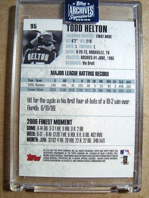 2020 Todd Helton Topps Archives Signature Series Autograph 1/1 MINT 🔥🔥 ...