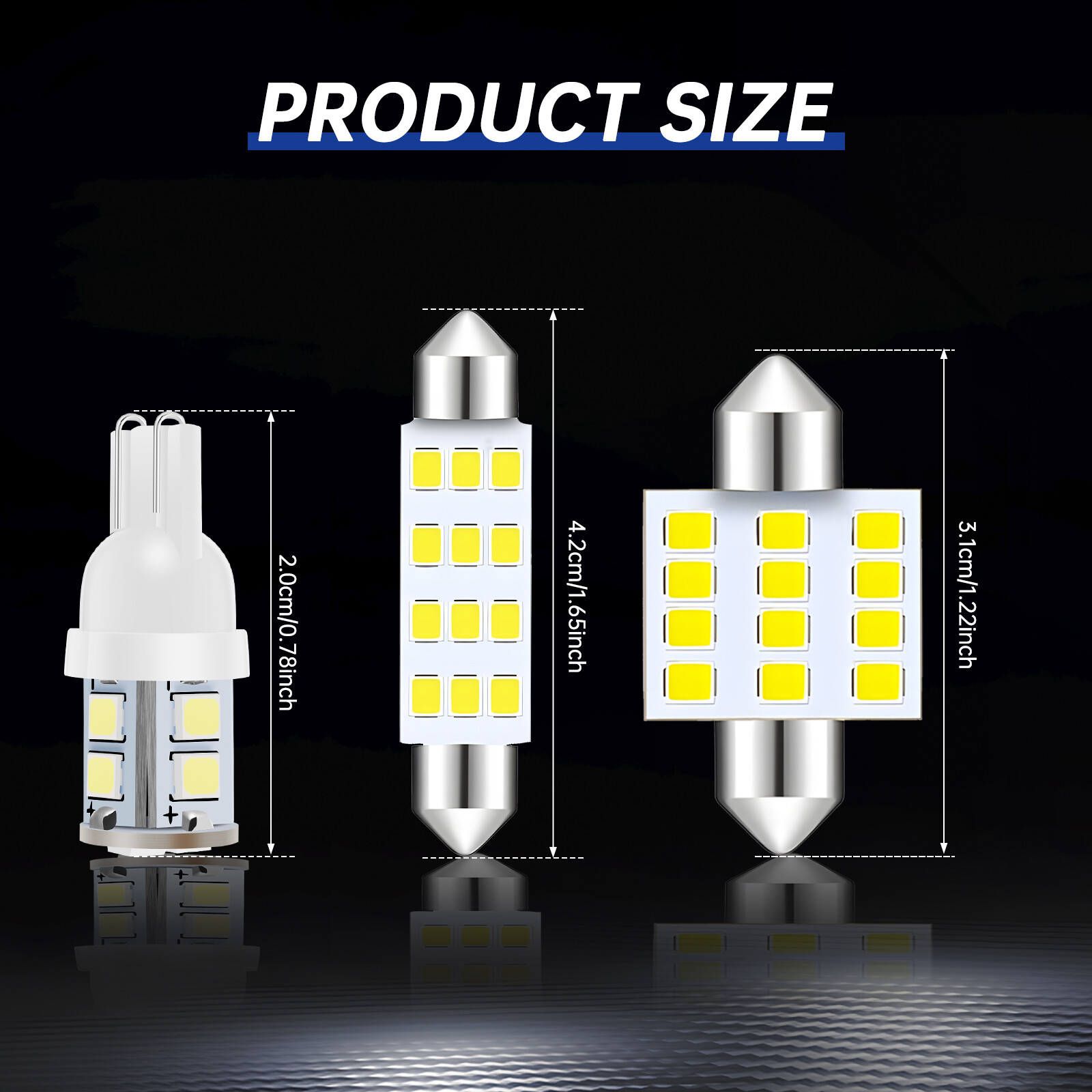 20/24/36Pcs LED Car Interior Lights 6500K 150LM Car LED Bulb Kit T10 ...