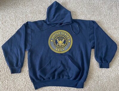United States Navy Double Sided Soffe Navy Hooded Sweatshirt Mens Large ...