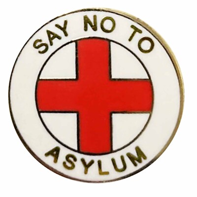 New England Anti Asylum Enamel Pin Badge, No Asylum Seekers Lapel Pin ...